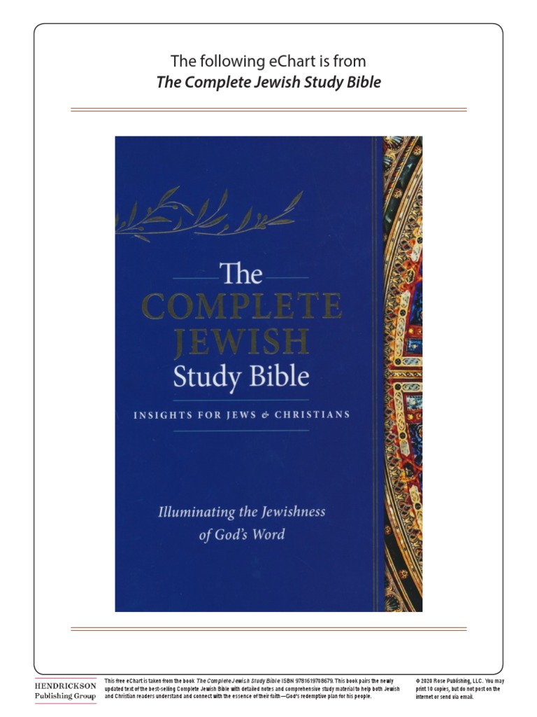 The Complete Jewish Study Bible: The Following Echart Is From | PDF ...