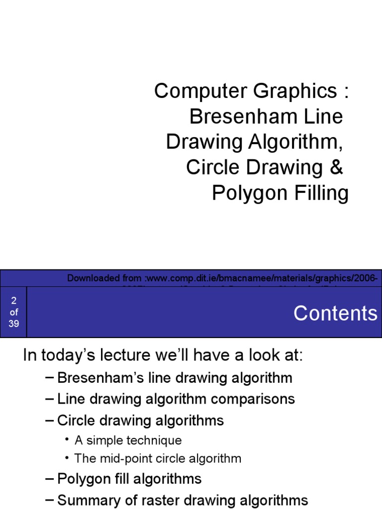 Computer Graphics Algorithms | PDF | Cartesian Coordinate System ...
