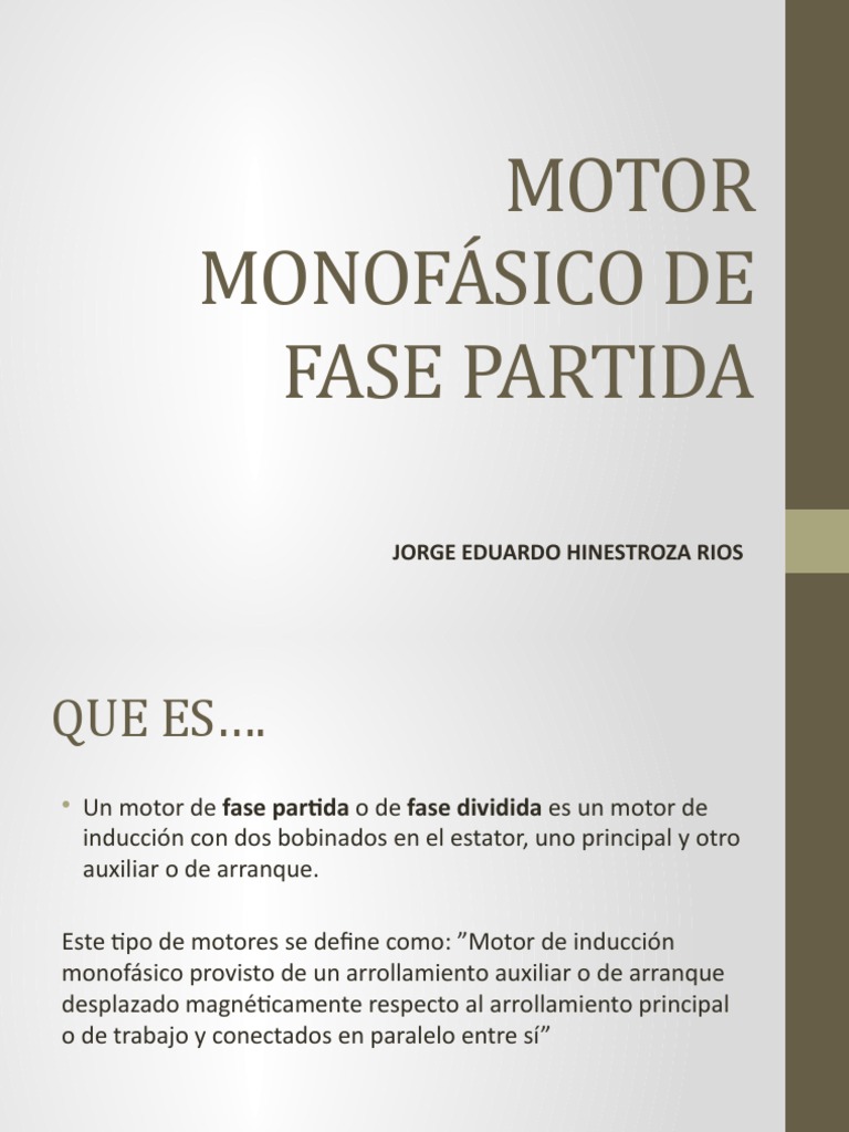 Motor Monofásico de Fase Partida | PDF | Componentes eléctricos ...