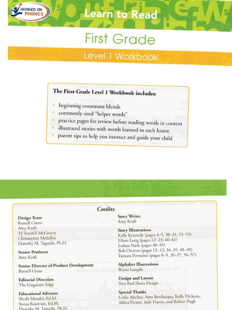 Hooked On Phonics Learn To Read First Grade Level 1 Workbook PDF | PDF