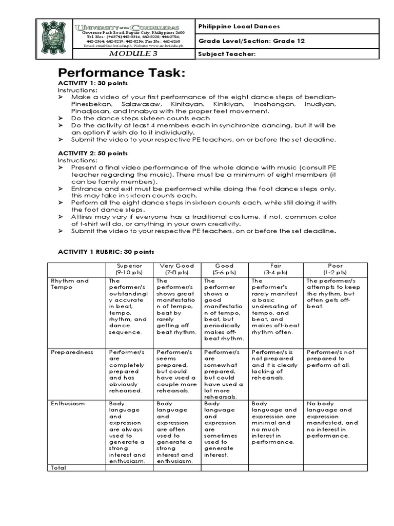 Bendian Activity PDF | PDF | Dances | Performing Arts