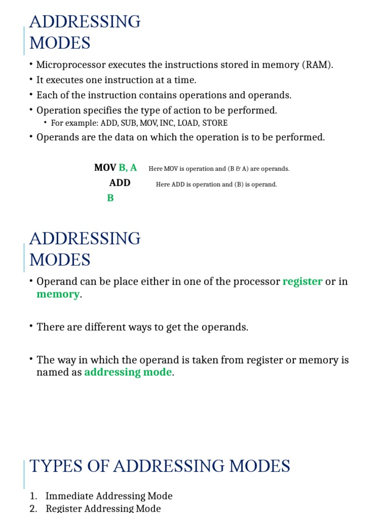 Addressing Mode | PDF | Digital Technology | Central Processing Unit