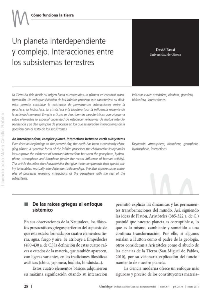Un Planeta Interdependiente y Complejo Interacciones Entre Los ...