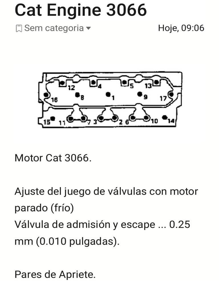 Cat 3066 motor especificaciones | PDF