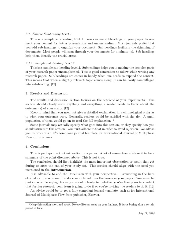 Sample Template For International Journal of Multiphase Flow - 5 | PDF ...