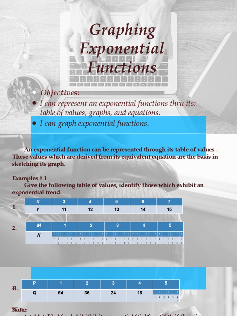 Graphing Exponential Functions: Objectives | PDF