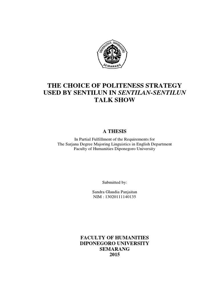 Thesis SANDRA GLAUDIA PANJAITAN 13020111140135 PDF | PDF | Qualitative ... Thesis SANDRA GLAUDIA PANJAITAN 13020111140135 PDF | PDF | Qualitative ...