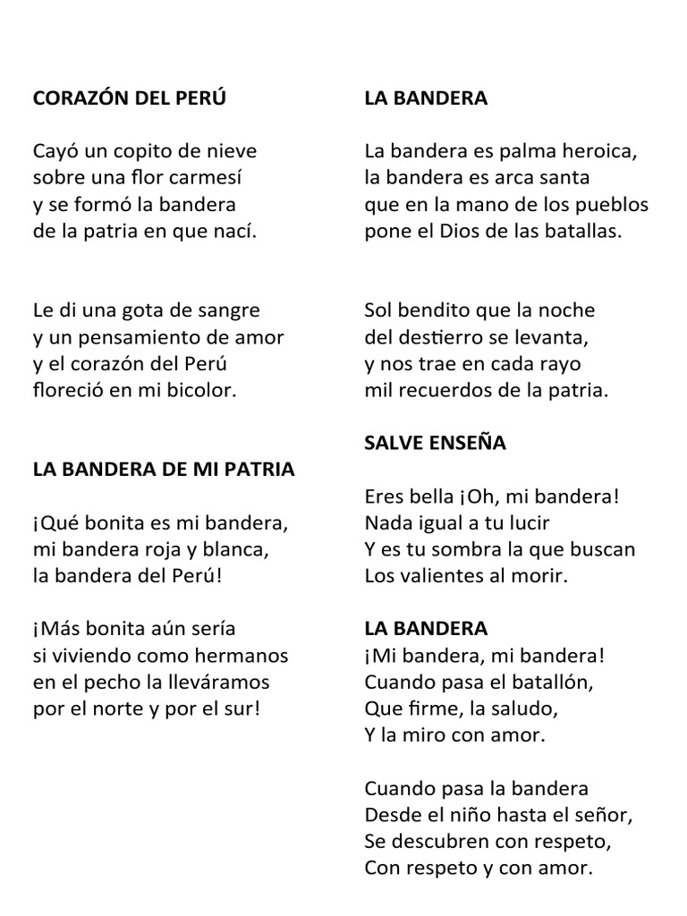 Poesías Fiestas Patrias | PDF