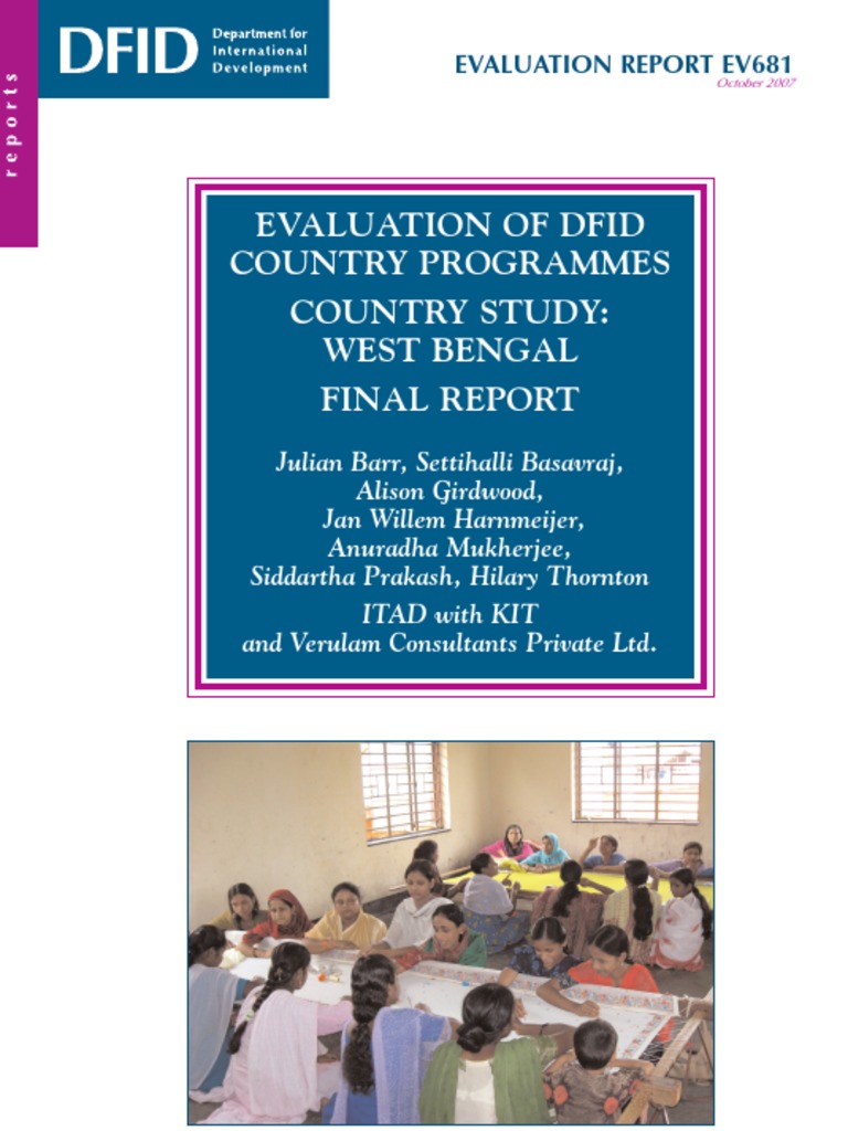 DFID West Bengal Programme Evaluation | PDF | Department For ...