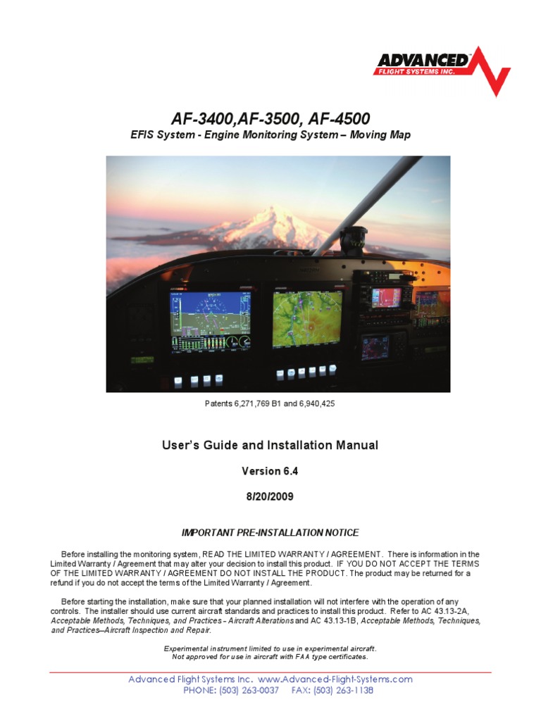 User's Guide and Installation Manual for the AF-3400, AF-3500, AF-4500 ...