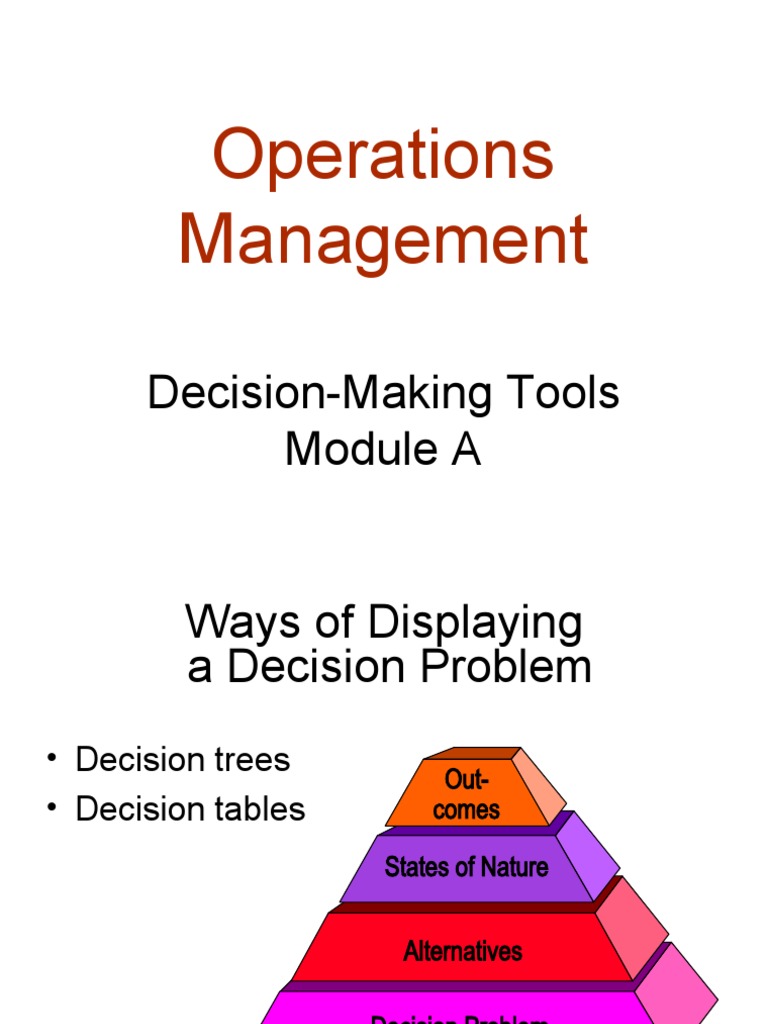 Operations Management: Decision-Making Tools Module A | PDF | Decision ...