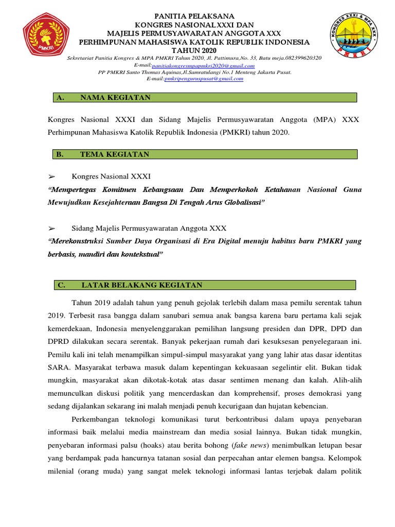 Proposal Kongres & Mpa-1 | PDF