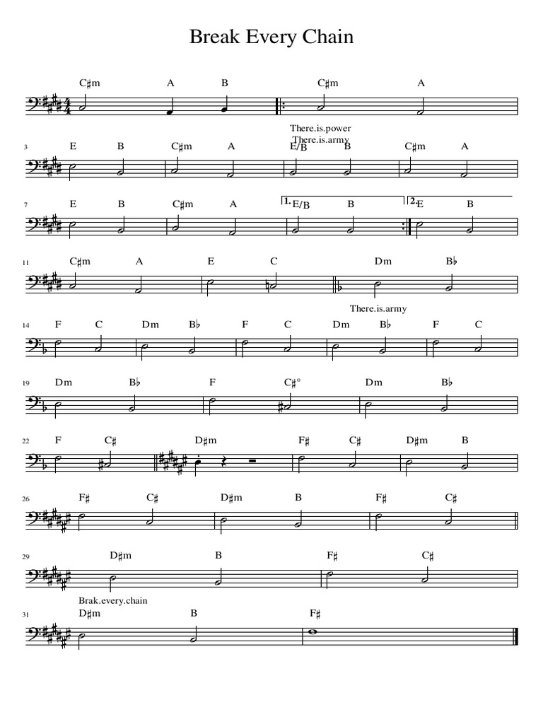 Break Every Chain: C M A B C M A | PDF