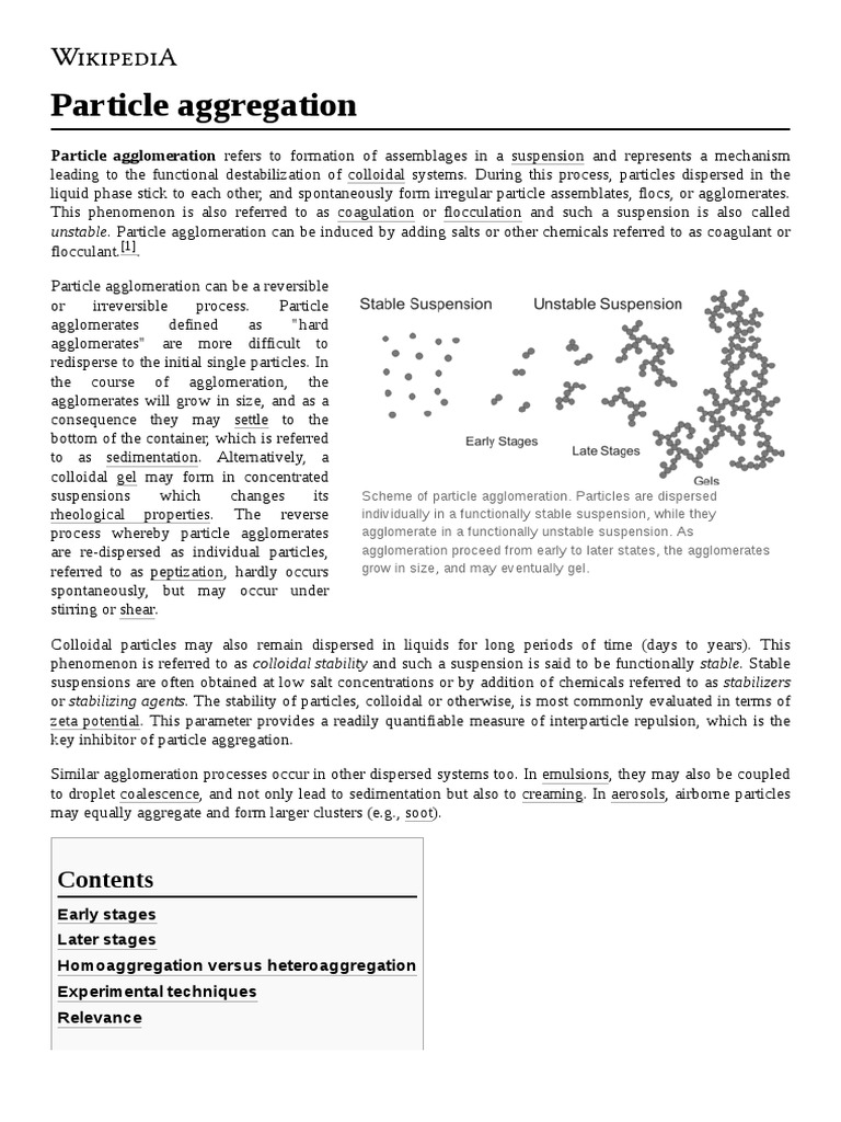 Particle Aggregation | PDF | Soft Matter | Chemical Engineering