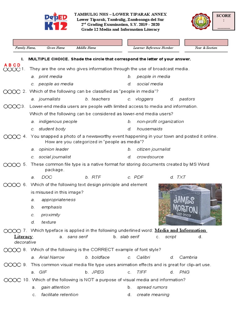 Grade 12 MIL Exam 2nd FINAL | PDF | Application Software | Video Games