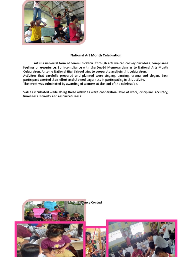 A Narrative Report About Arts Month | PDF
