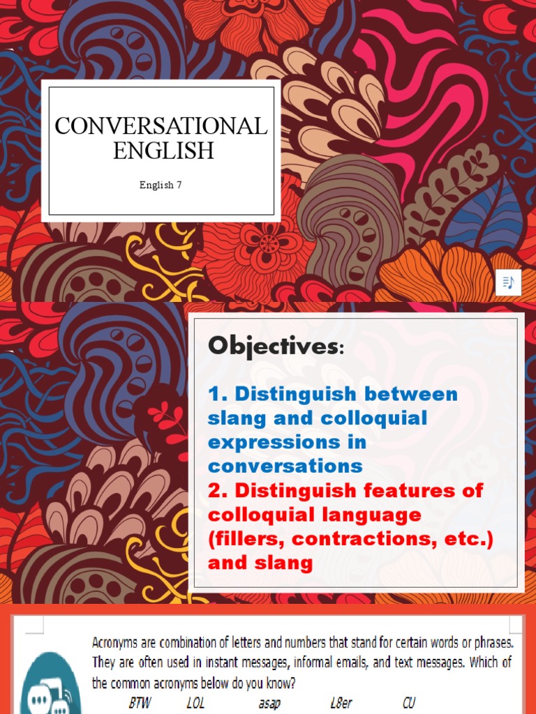 Slang and Colloquialism | PDF