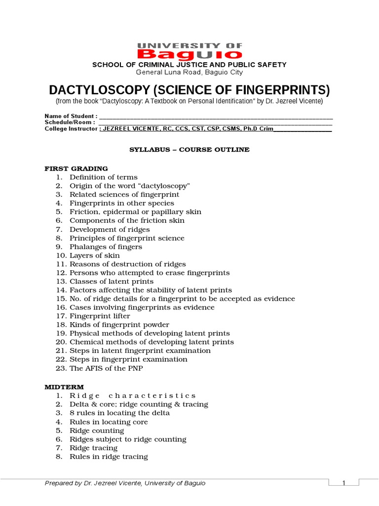 Dactyloscopy (Science of Fingerprints) | PDF | Fingerprint | Hand