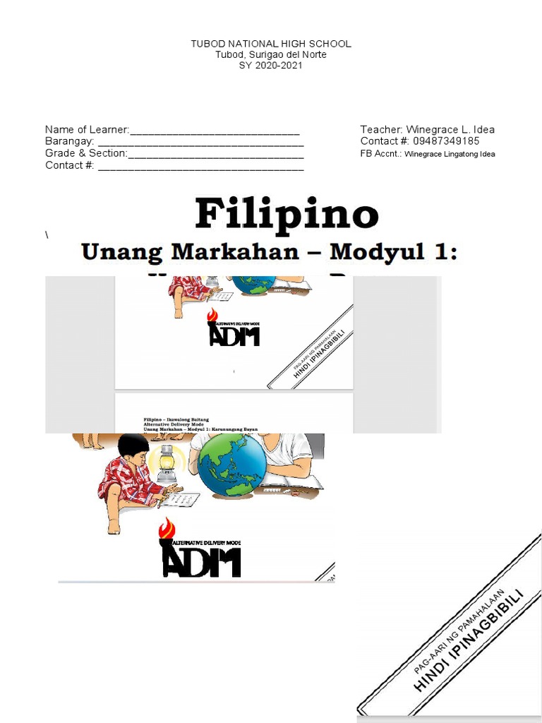 Cover Page Filipino 8 | PDF