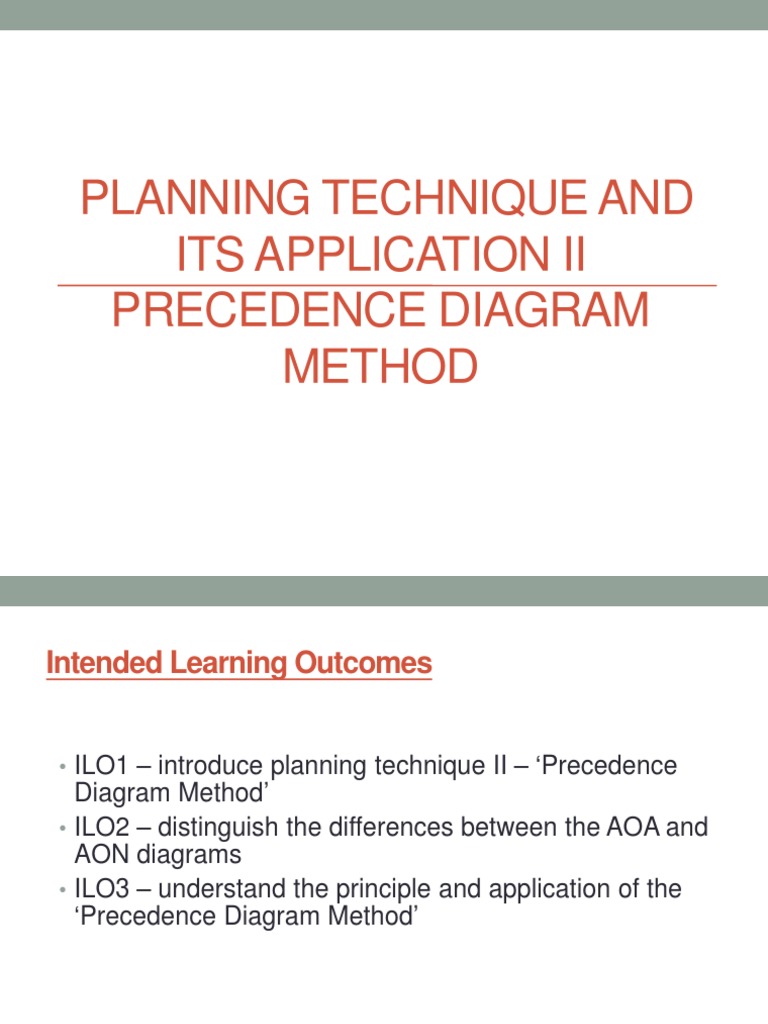Precedence Diagram Method Overview | PDF | Computing | Business