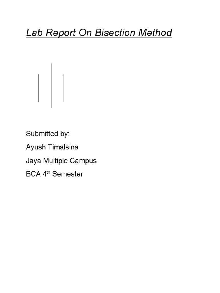 Lab Report of BISECTION METHOD | PDF