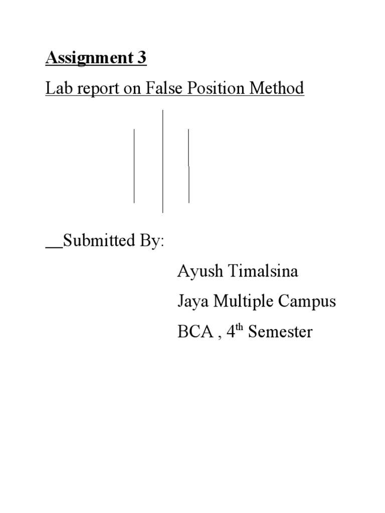 False Position Method Lab Report | PDF | Mathematical Logic | Teaching ...