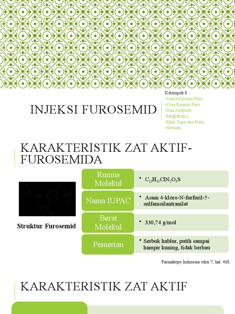 Kelompok 8 Injeksi Furosemid | PDF