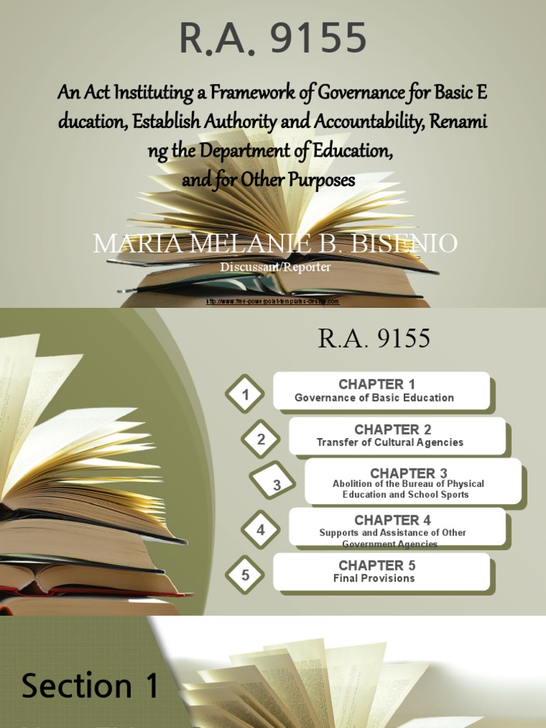 R.A. 9155: An Act Establishing a Framework for Governance and ...