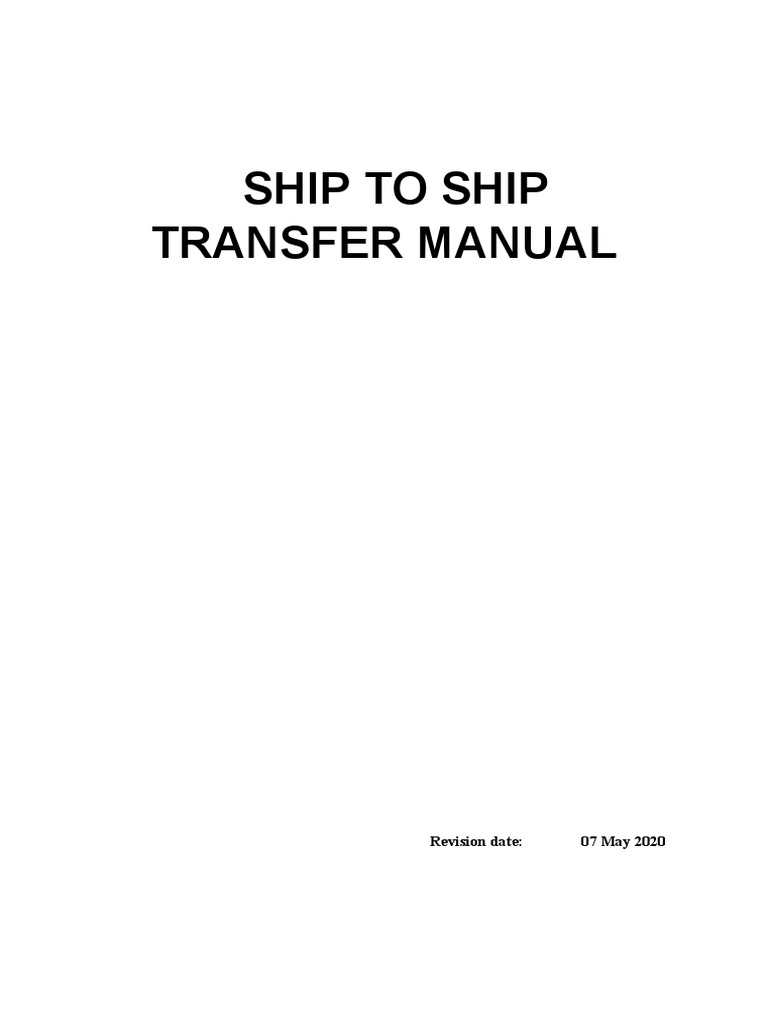 Ship to Ship Transfer Manual 2020 | PDF | Ships | Oil Tanker