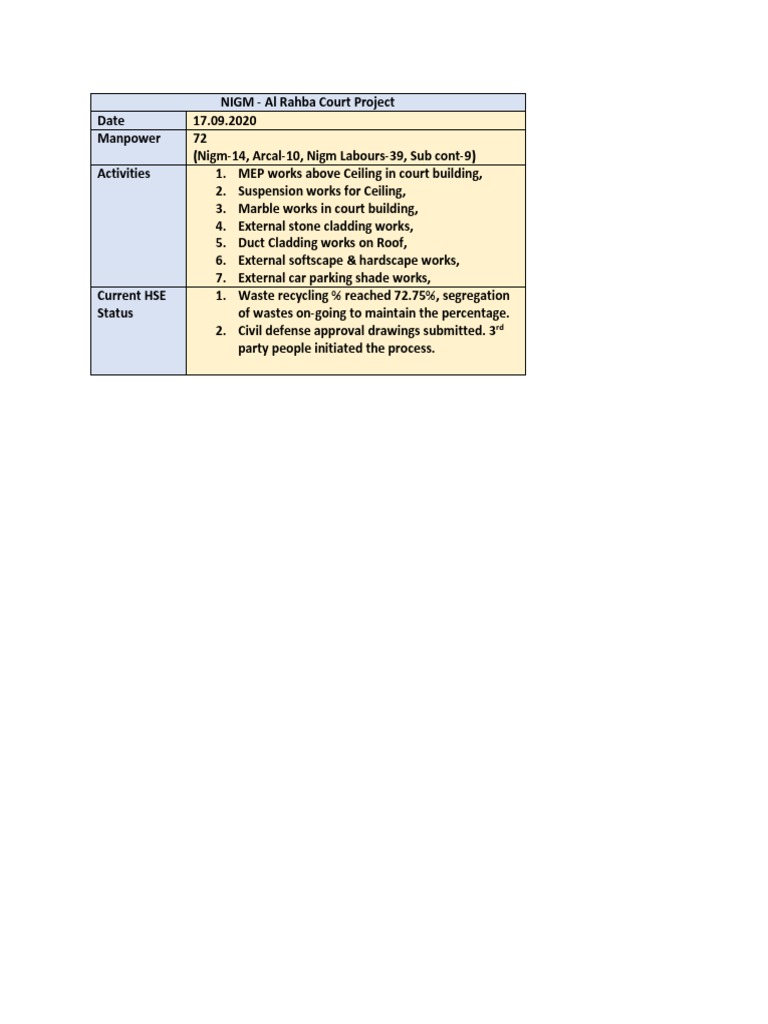 Daily Safety Report PDF | PDF