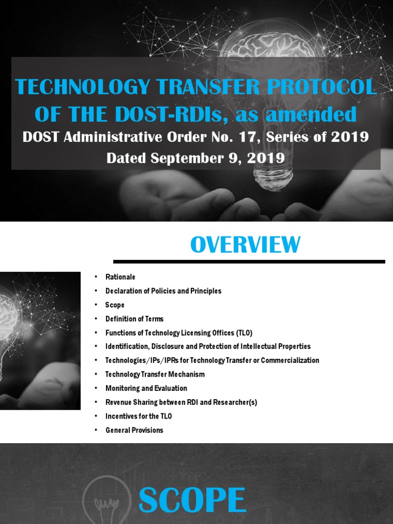 03 FINAL - TECHNOLOGY TRANSFER PROTOCOL OF THE DOST-RDIs PDF | PDF ...