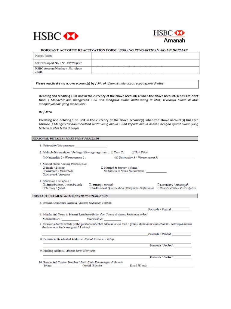 Dormant Account Activation PDF | PDF