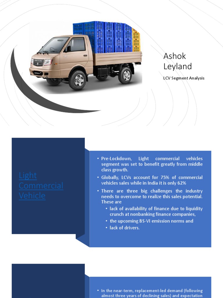 Ashok Leyland LCV Segment Overview | PDF | Motor Vehicle | Car