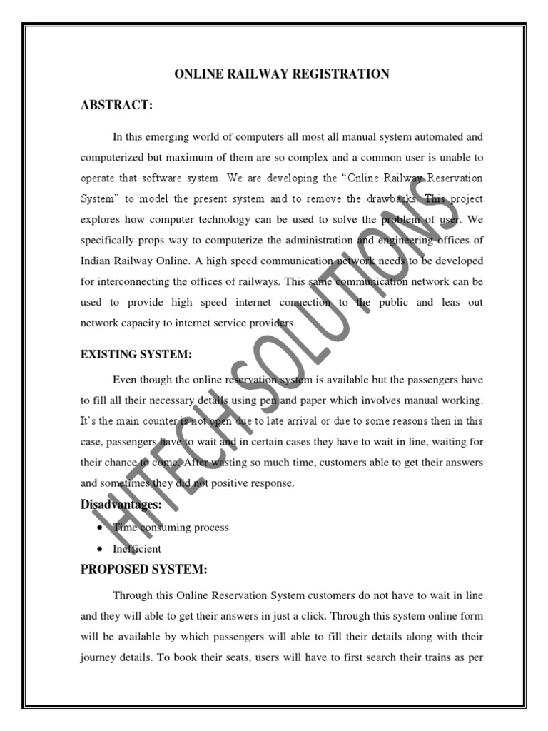 Online Railway Registration | PDF | Train | Internet