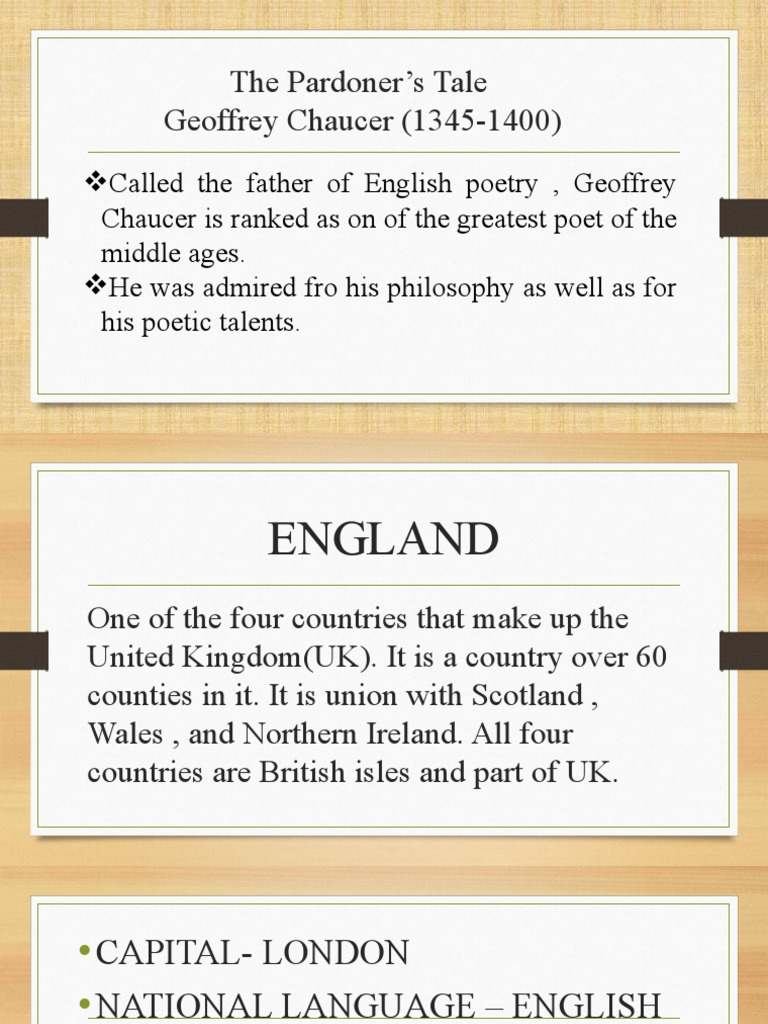 Pardoner's Tale by Geoffrey Chaucer | PDF | United Kingdom | The ...