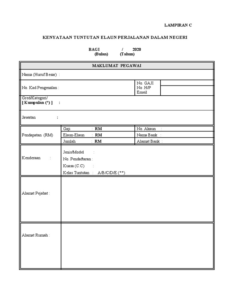 Borang TNT Lampiran C | PDF
