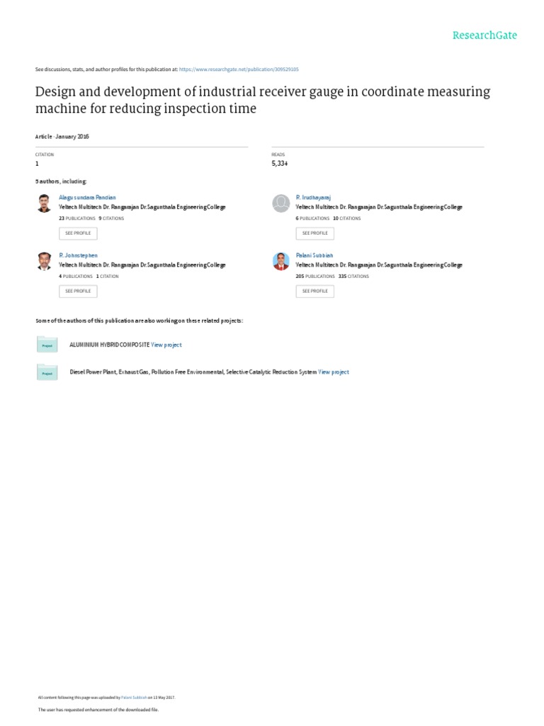 Design and Development of Industrial Receiver Gauge in Coordinate ...