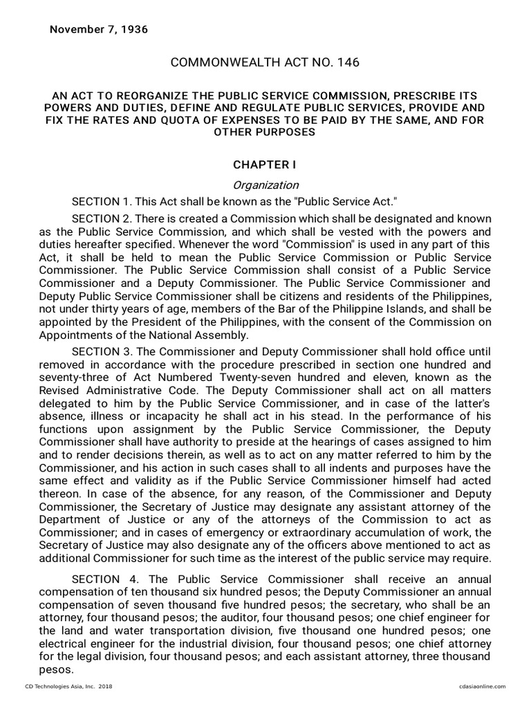 Public Service Act PDF | PDF | Common Carrier | Rail Transport