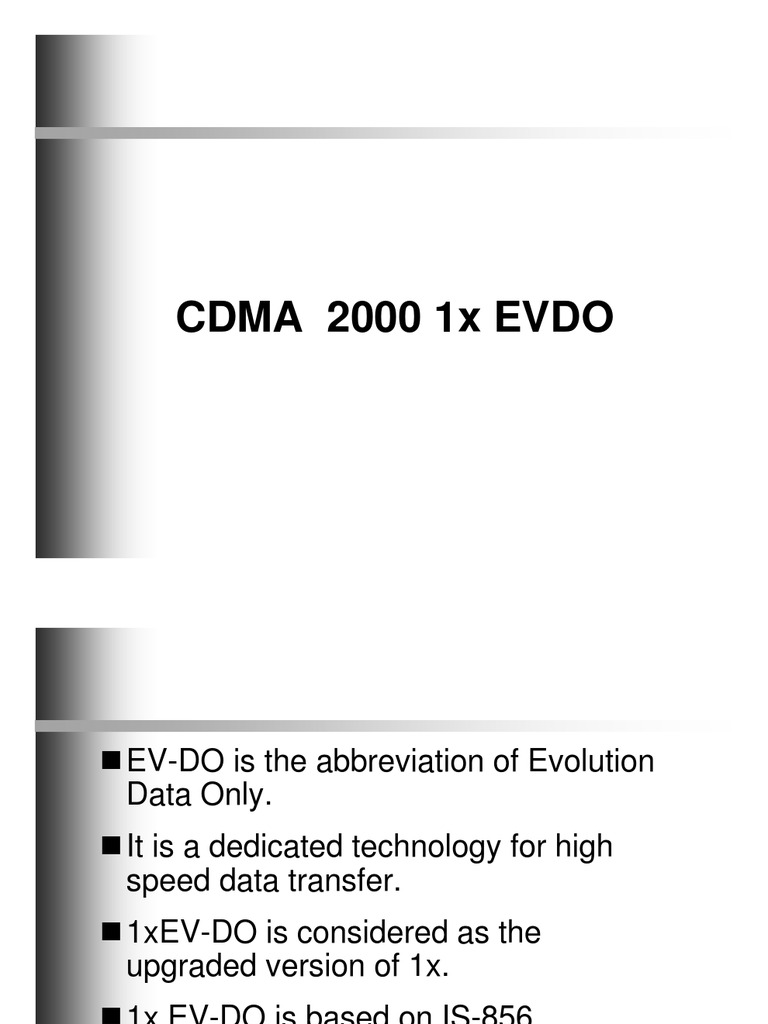 CDMA 2000 1x EV-DO Overview | PDF | Telecommunications Standards ...