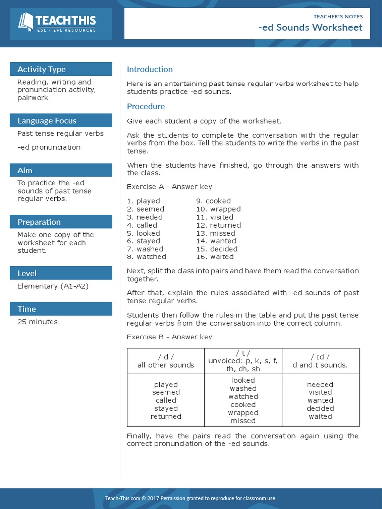 Ed Sounds Worksheet: Activity Type | PDF | English As A Second Or ...