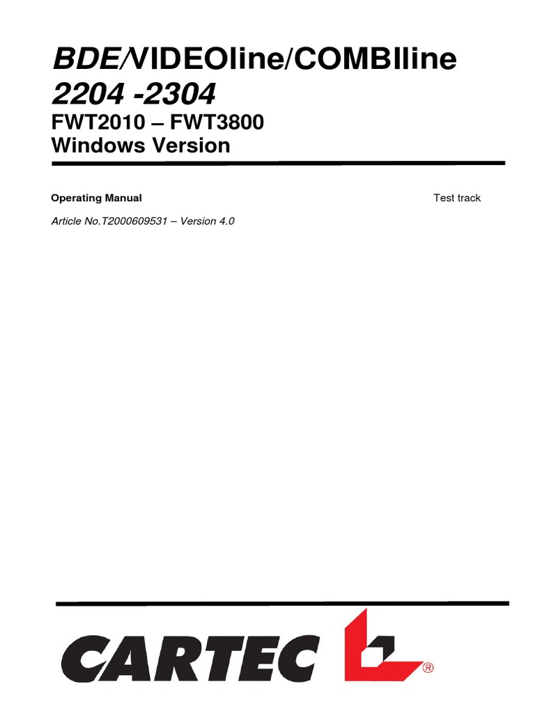 Cartec Brake Tester Manual | PDF | Axle | Vehicles