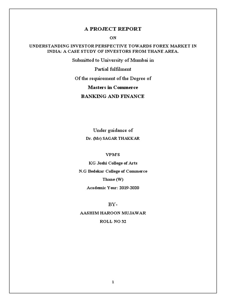 A Project Report: Submitted To University of Mumbai in Partial ...