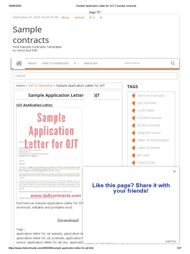 Sample Application Letter For OJT | PDF | Lawyer | Computing