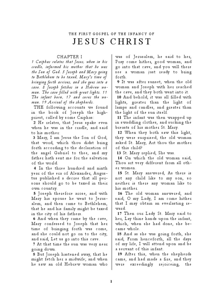 The First Gospel of The Infancy of Jesus Christ | PDF | Biblical Magi ...
