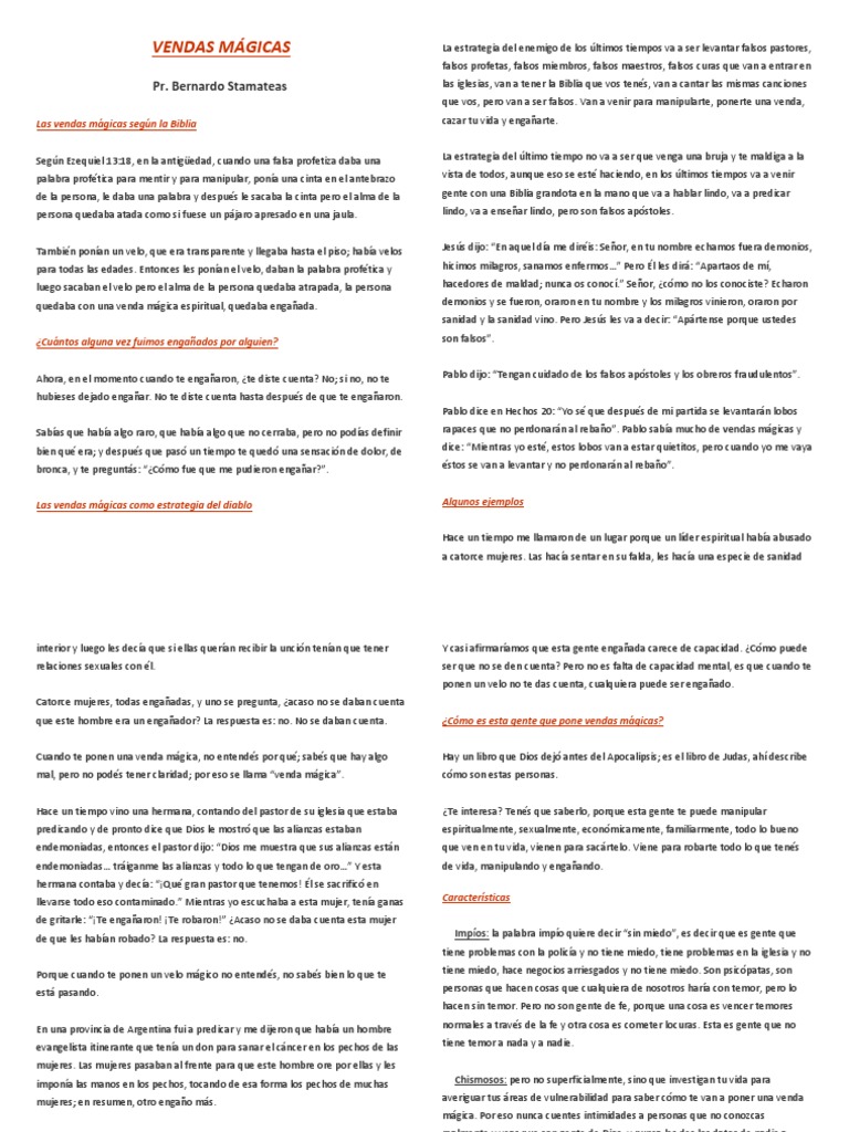 VENDAS MÁGICAS - Bernardo Stamateas | PDF | Elijah | Velo
