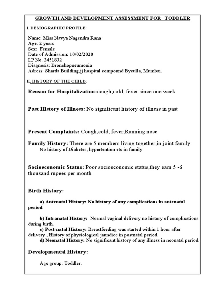 Assessment of Toddler | PDF | Childhood | Human Life Stages