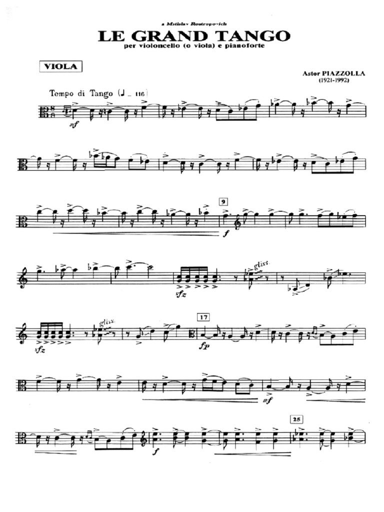 Le Grand Tango Viola Part | PDF