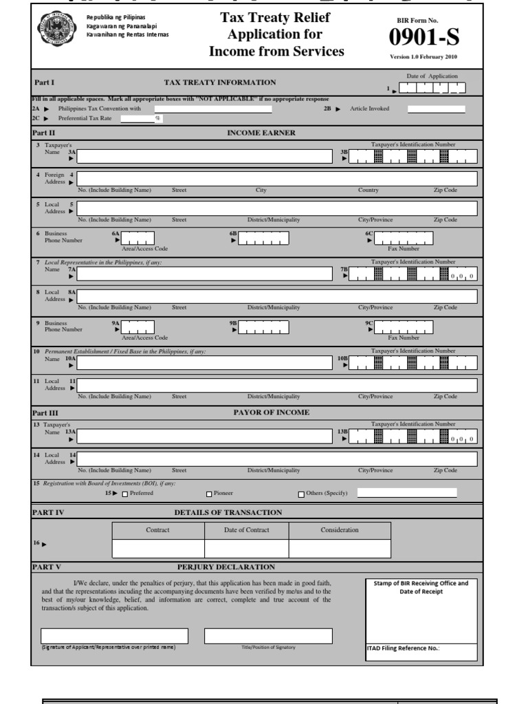 Tax Treaty Forms 0901 Series | PDF | Withholding Tax | Stocks