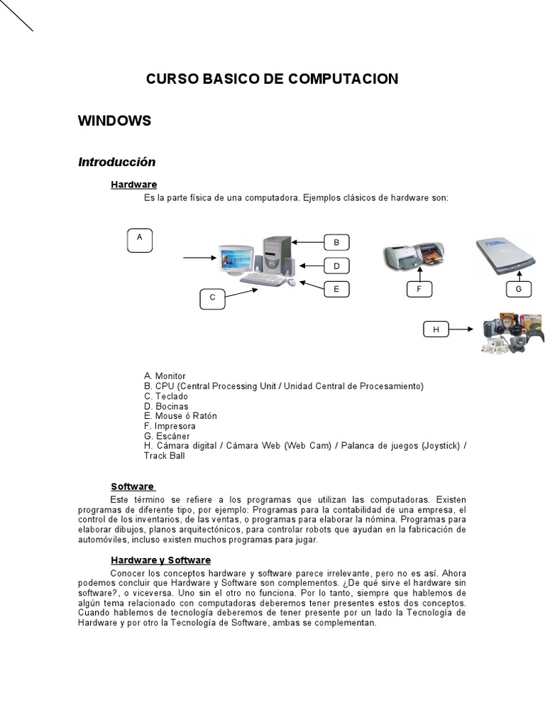 Curso Basico de Computacion | PDF | Ventana (informática) | Hardware de ...