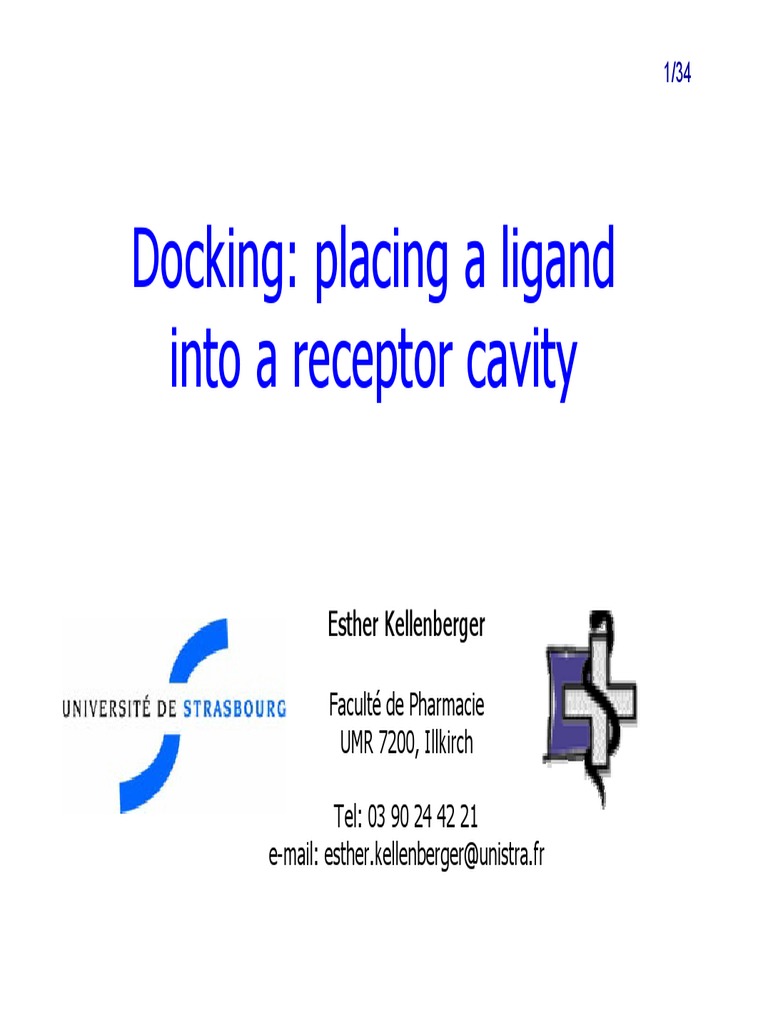 Docking: Placing A Ligand Into A Receptor Cavity: Esther Kellenberger ...